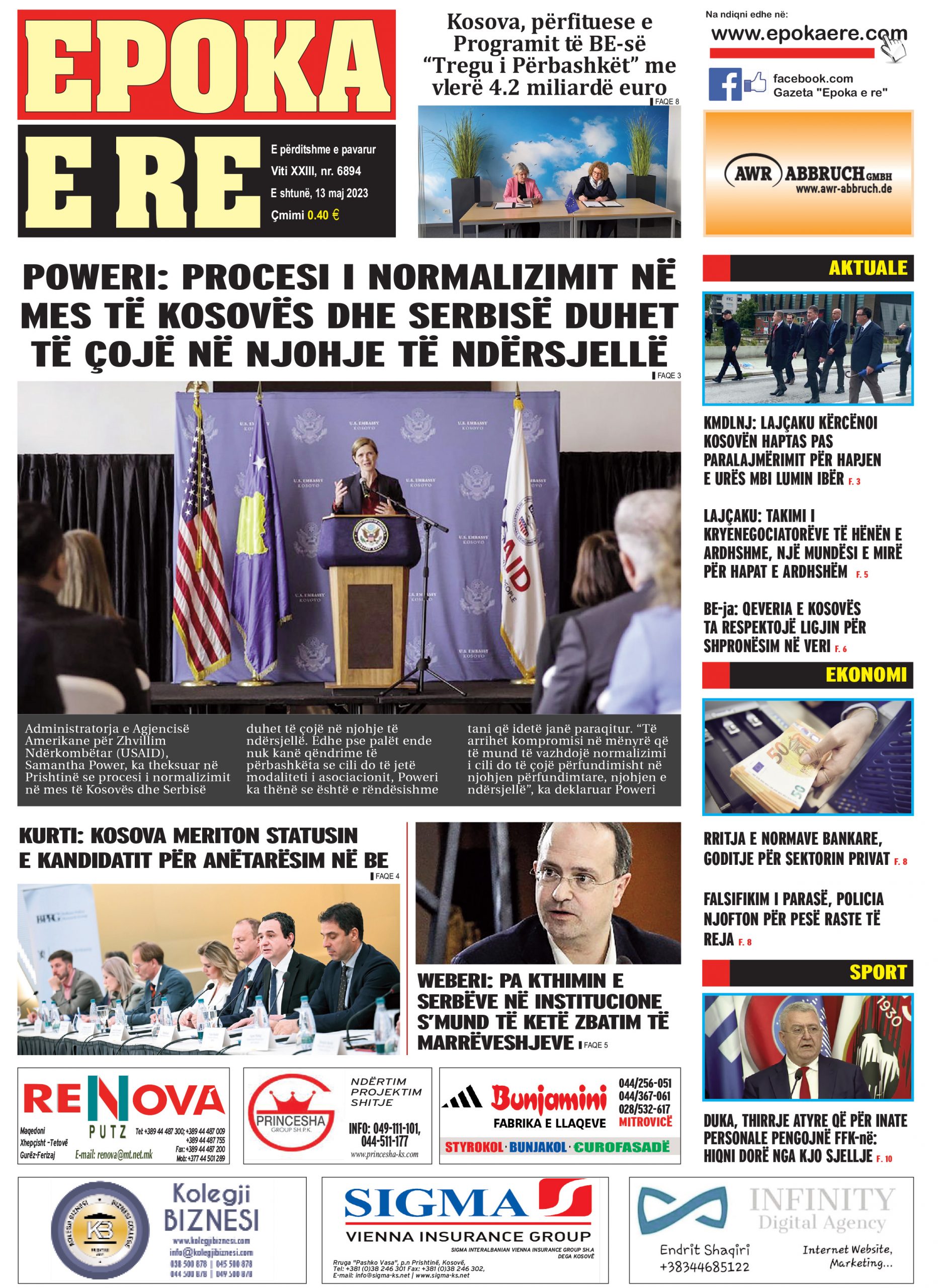 Epoka, 13 Maj 2023 – Epoka E Re